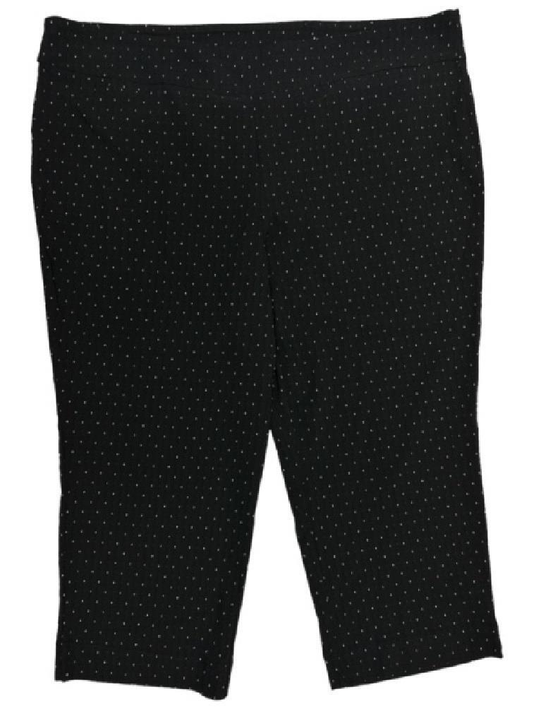 Intro Love the Fit Capri Pants 22W Pull On Stretch Black Colorful Dot ...