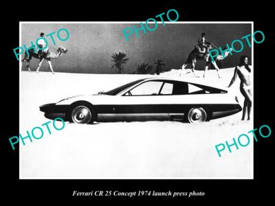 OLD 8x6 HISTORIC PHOTO OF FERRARI CR 25 CONCEPT 1974 LAUNCH PRESS PHOTO ...