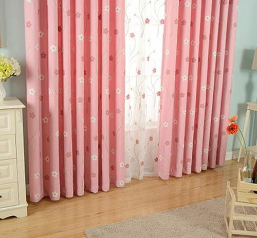 Flower Embroidered Sheer Curtains Tulle Blackout Cloth Shade Drapery ...