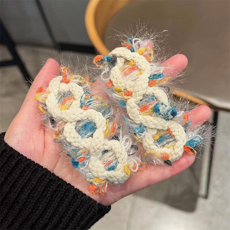 Colorful Wool Knitting Hairpin Sweet Duckbill Clips Bangs Clips Hair ...