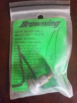 Browning 0334841 Hoyt Adjustable Archery Micro-Rest Plate-Brand New ...
