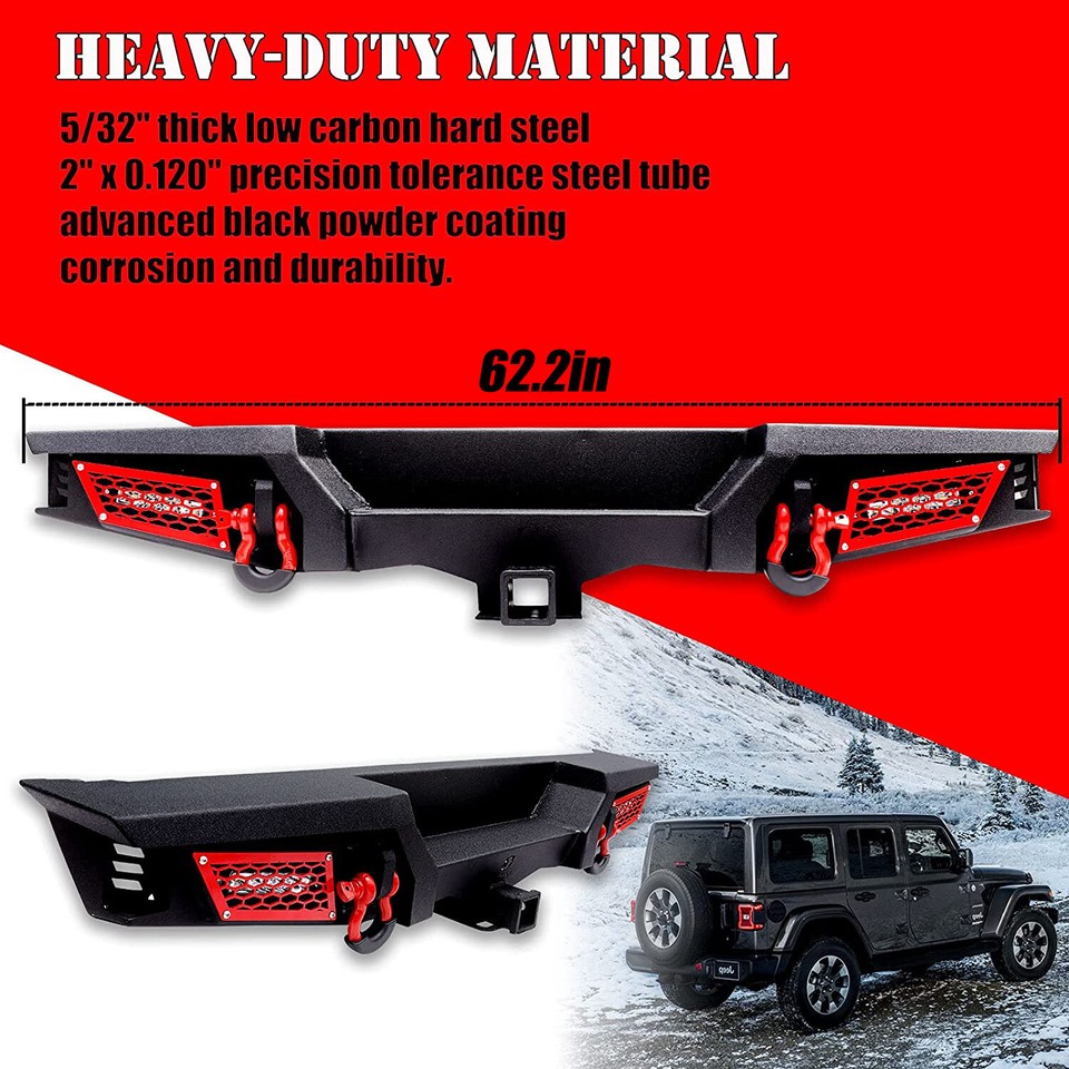 Offroad Front Rear Bumper for 2018-2023 2024 Jeep Wrangler JL JLU w ...