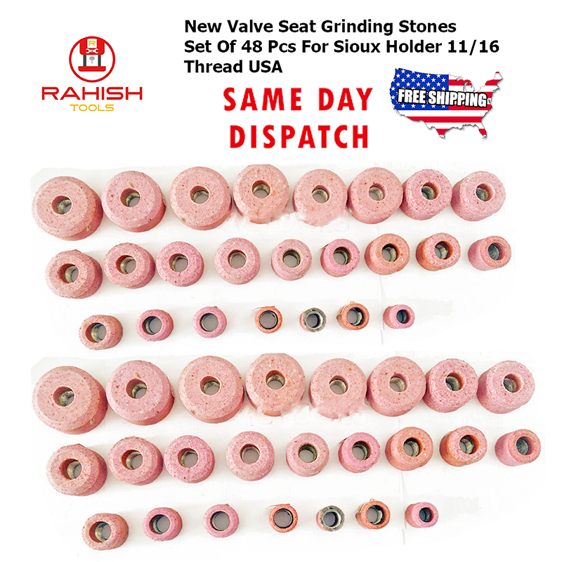 Valve Seat Grinding Stones Set 48 Pcs For Sioux Holder 11/16 Thread USA ...