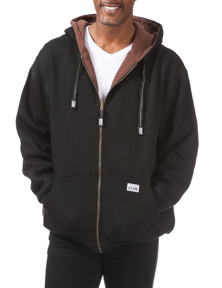 Pro Club Reversible Full Zip Hoodie Heavyweight Thermal Jacket ...
