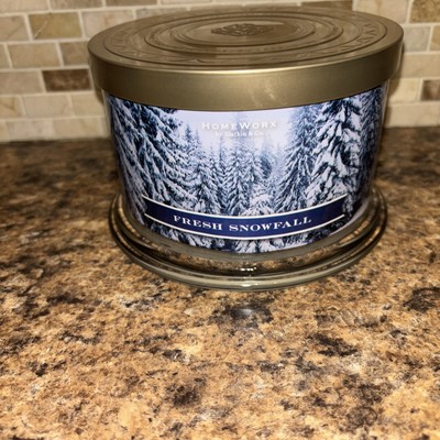 HomeWorx by Slatkin Fresh Snowfall 18-oz Candle 4 Wick New WINTER ...