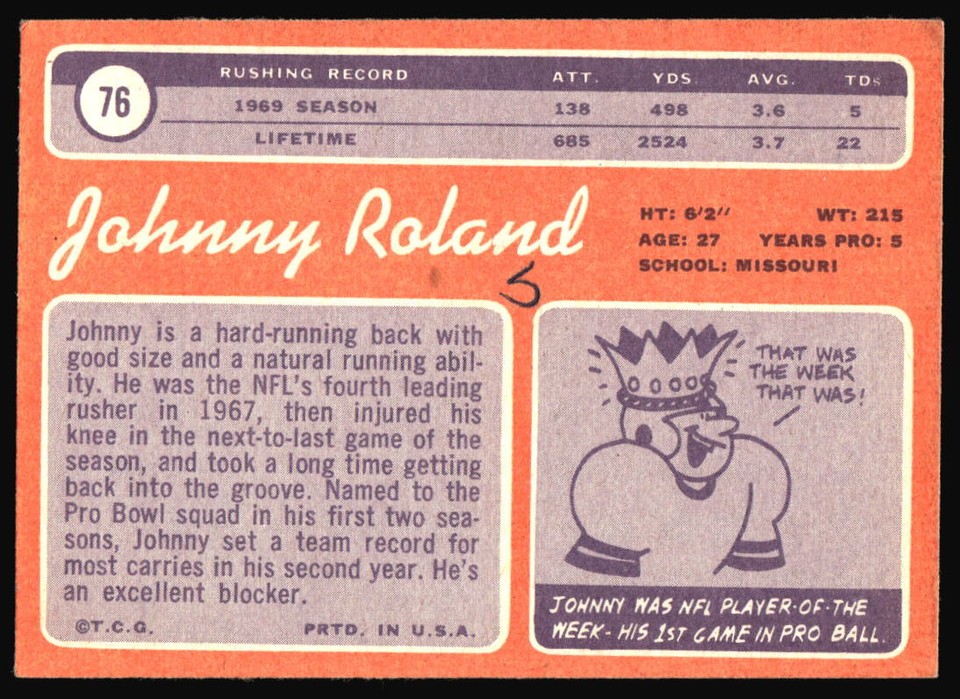 1970 Topps Johnny Roland #76 St. Louis Cardinals | eBay