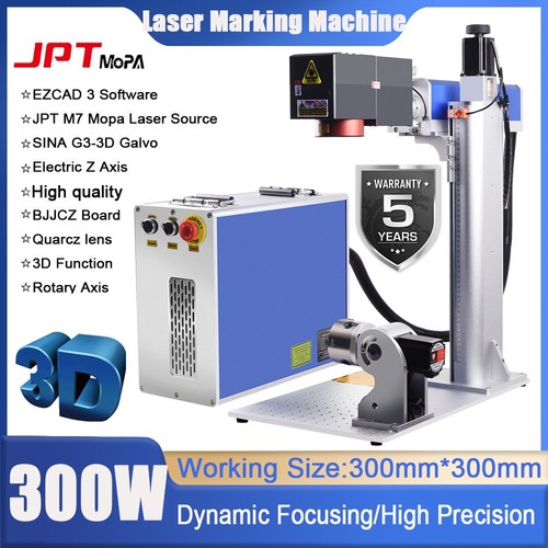 3D 300W JPT M7 MOPA Fiber Laser Marking Machine EZCAD3 Relief Deep ...