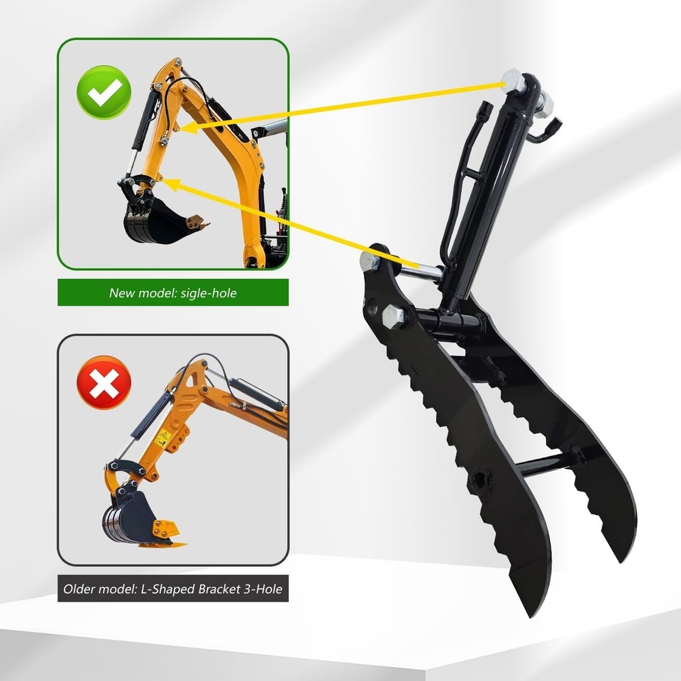 Mini Excavator Attachments Hydraulic Clip Thumb For 1-2 Ton Digger | eBay
