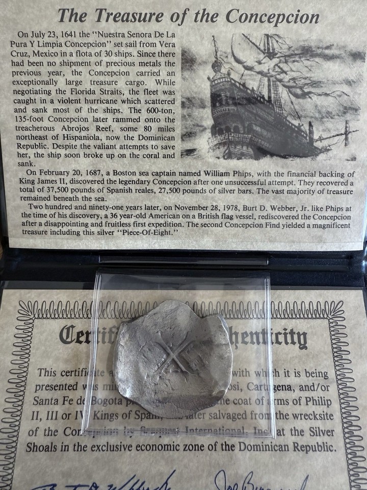 Concepcion 8 Reales Silver Shipwreck Coin – Authentic Spanish Colonial ...