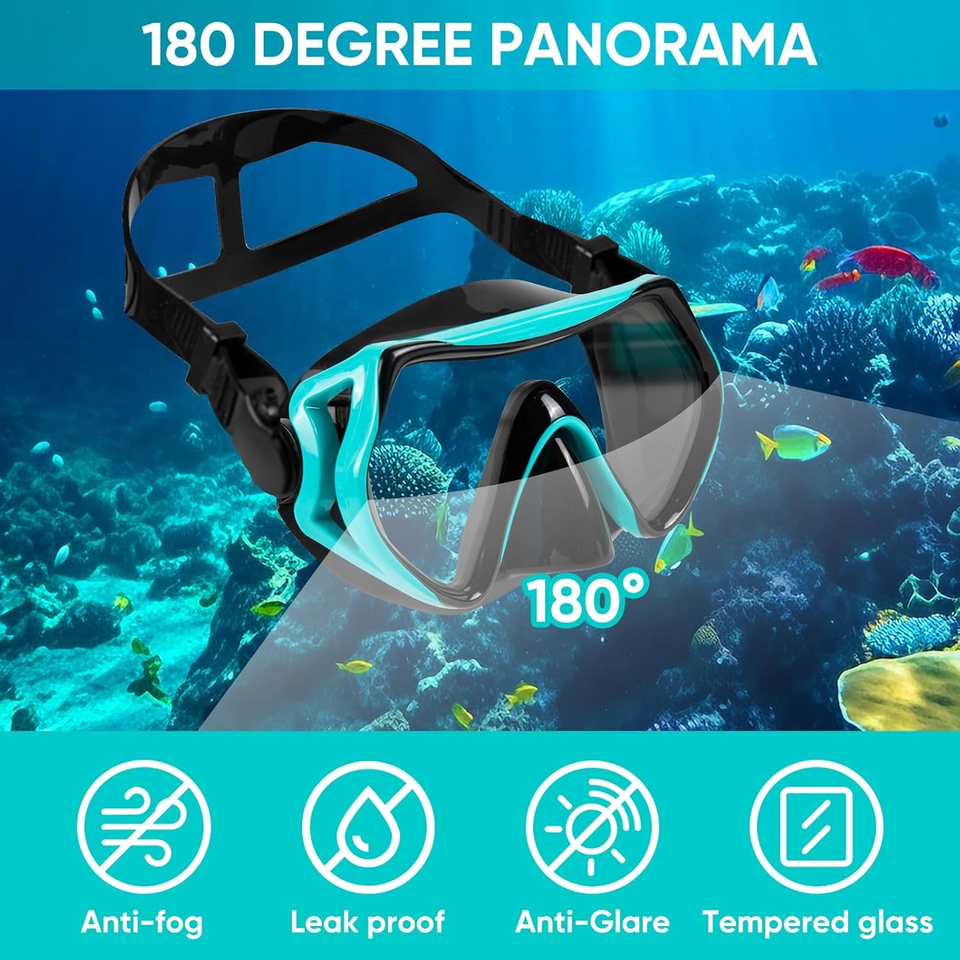 Maschera Snorkeling, Maschera Subacquea Adulti Con Maschera E Boccaglio ...