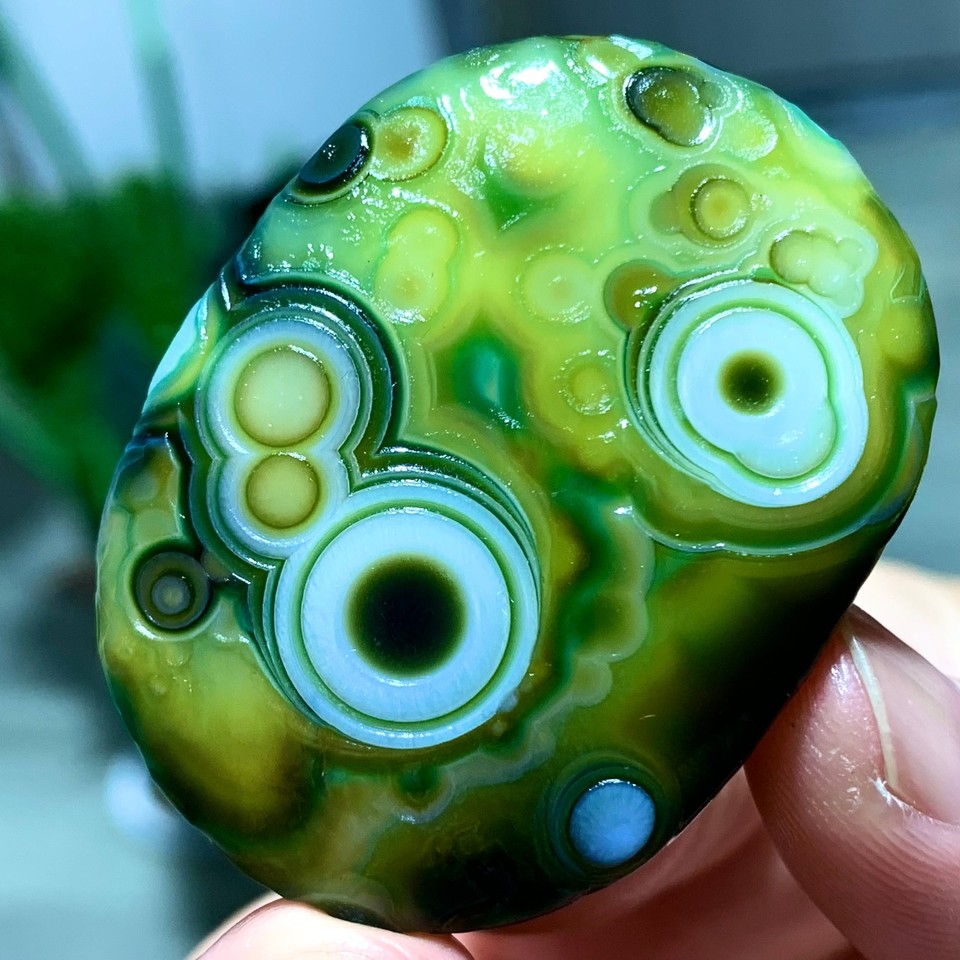 22G Rare! Natural Gobi Agate Eye Agate/Crystal PalmStone Madagascar | eBay