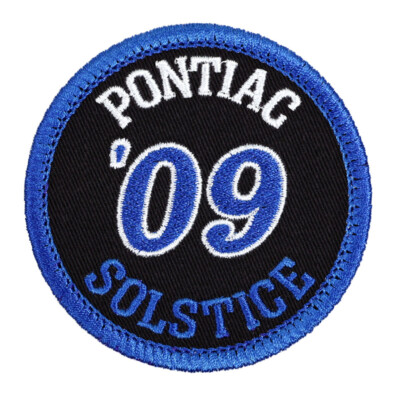 2009 Pontiac Solstice Embroidered Patch Black/Royal Blue Iron-On Sew-On ...