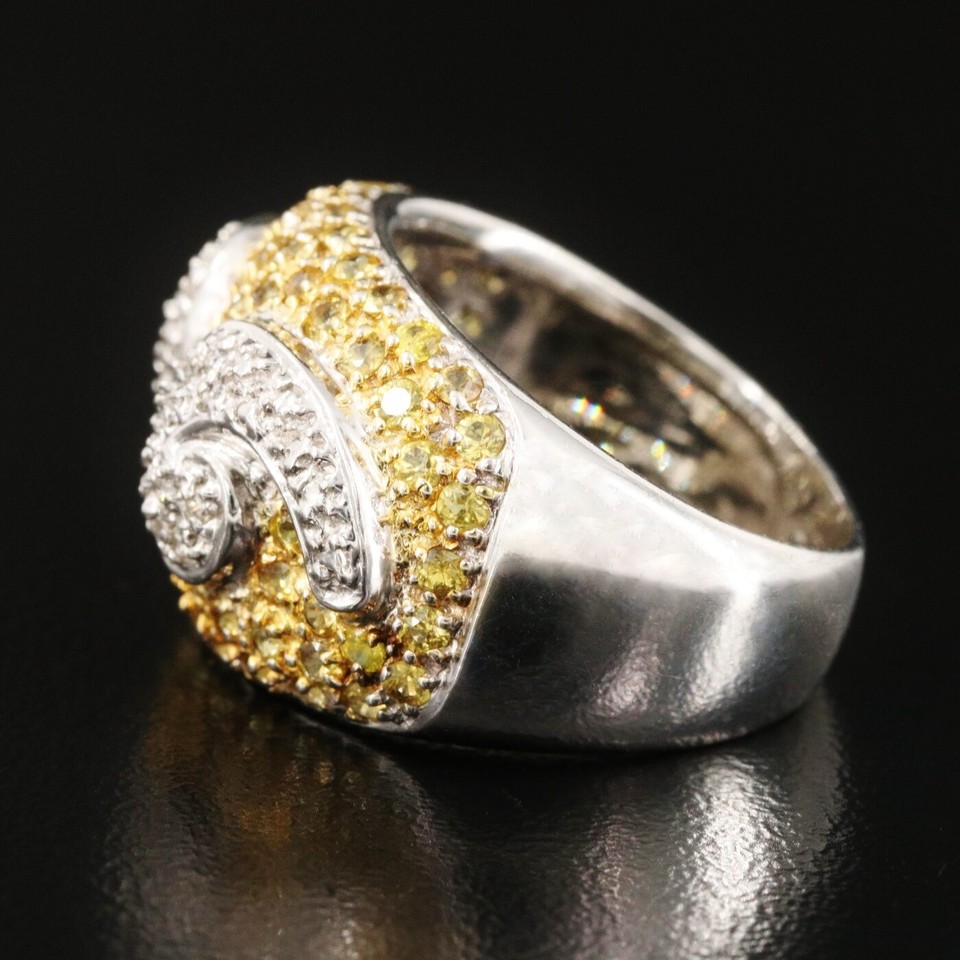 John C Rinker Designer Ring / Diamond & Yellow Sapphire / 14K gold | eBay