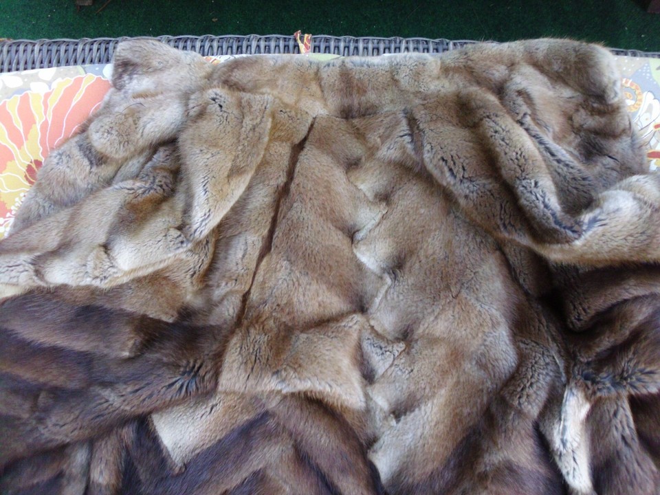 BEAVER FUR JACKET HALF COAT 32 INCHES LONG WOMEN MEDIUM RUSSIAN ...