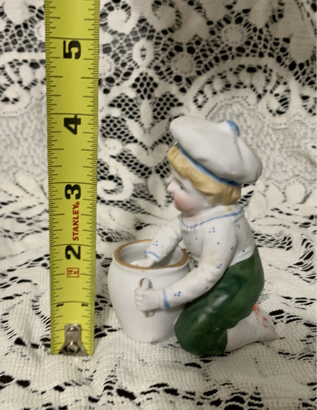 ANTIQUE German Figurine Boy With Bucket | eBay