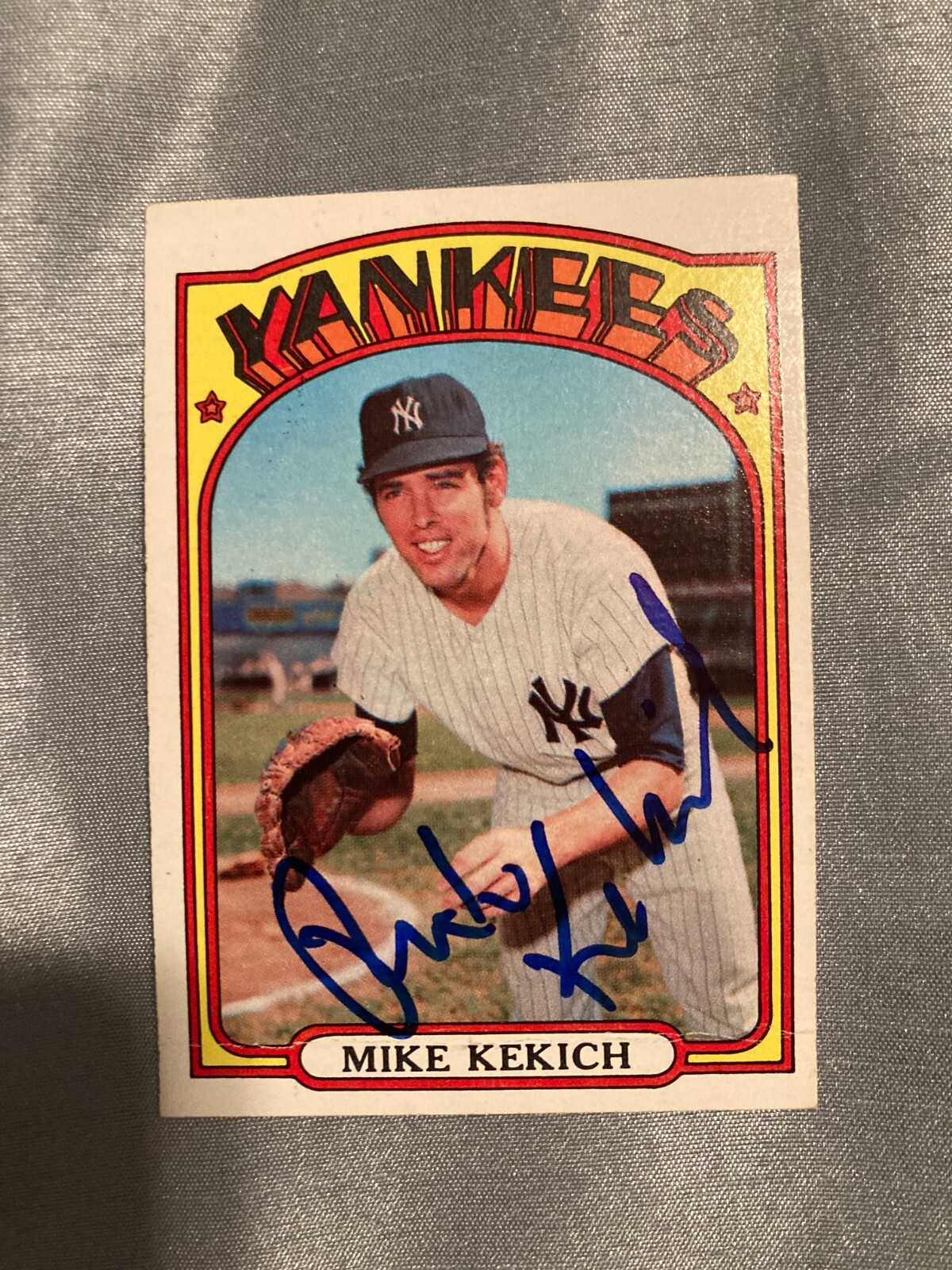 Mike Kekich NY Yankees 1972 Topps signed autographed baseball card AUTO ...