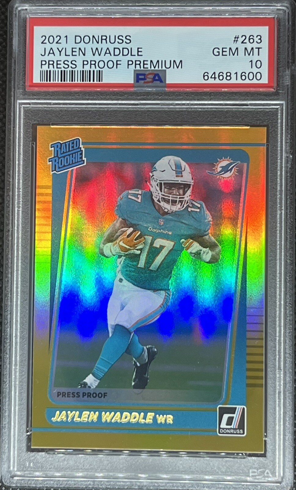 2021 Panini Donruss Jaylen Waddle Press Proof Premium Rookie RC #263 ...