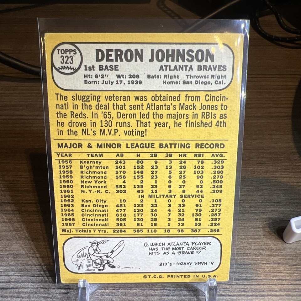 1968 Topps - #323 Deron Johnson | eBay