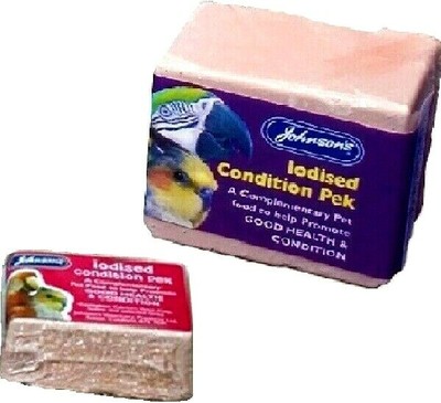IODISED CONDITION PEKS johnsons birds budgie parrot bp iodine vit ...