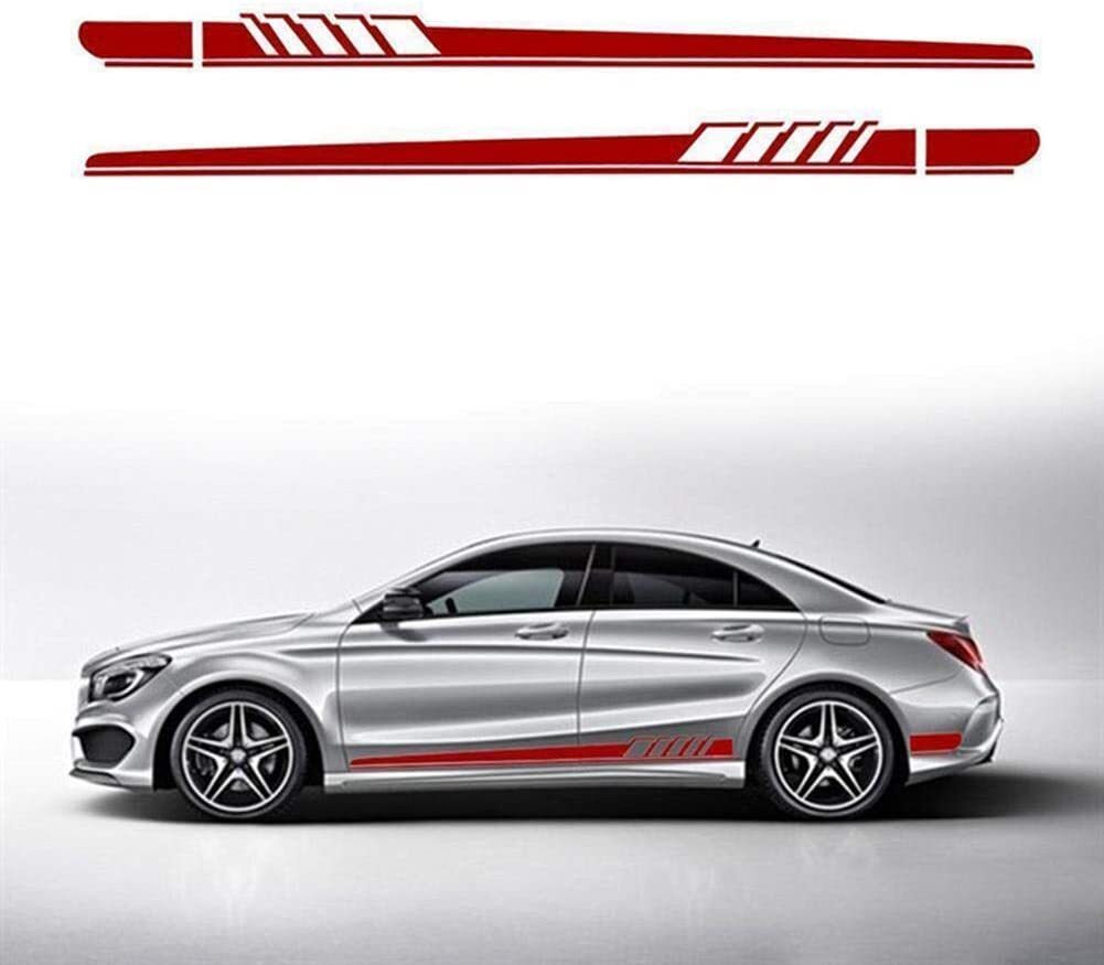 2pcs Universal Car Body Side Decor Trim Long Stripe Graphics Decal ...