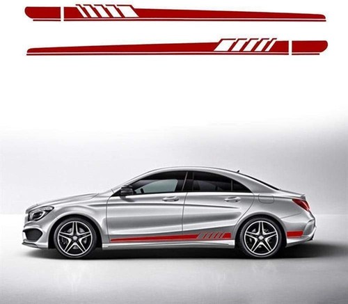 2Pcs Universal Car Body Side Decor Trim Long Stripe Graphics Decal ...