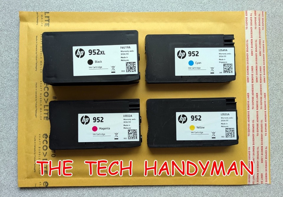 4-PACK HP GENUINE 952XL BLACK & 952 COLOR INK (NO RETAIL BOX) OFFICEJET ...