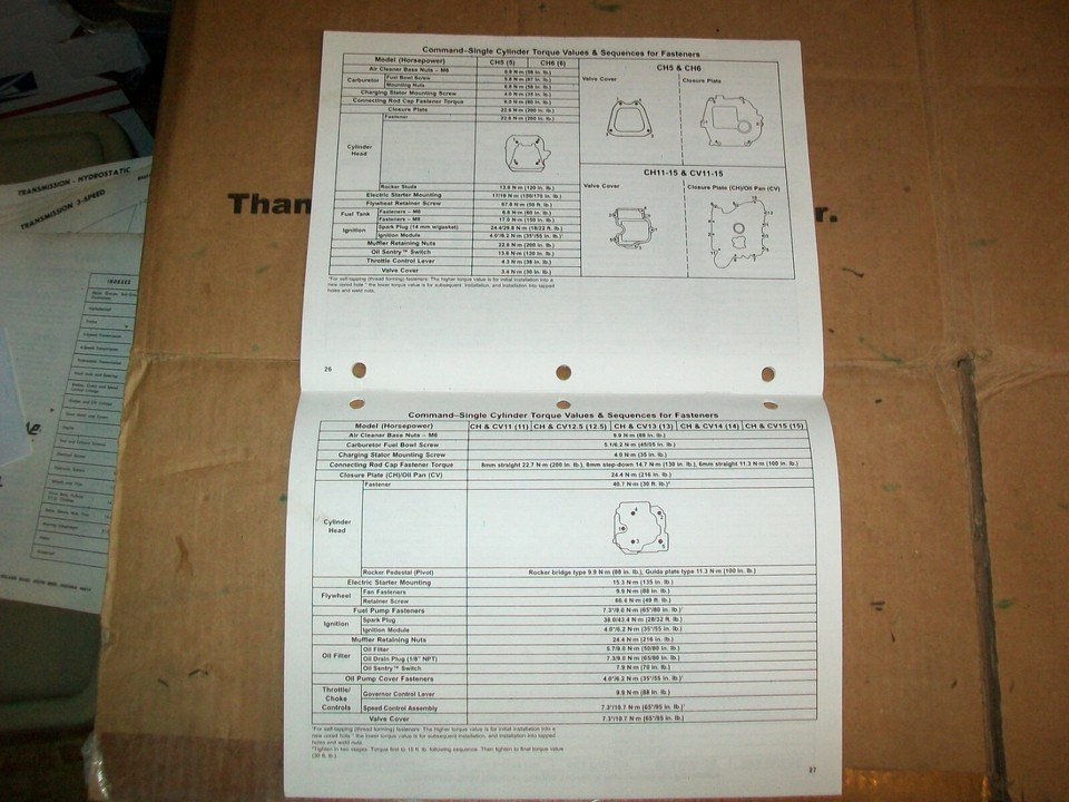 Kohler Specification & Tolerances - Torque Value & Sequences Manual ...