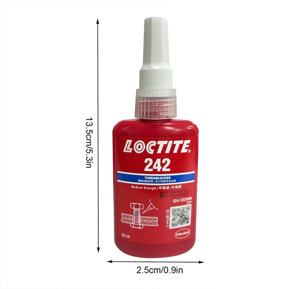 Loctite 242 Thread Lock 50ml Blue Bolt Stud Fast Fix Screw Glue Nut ...