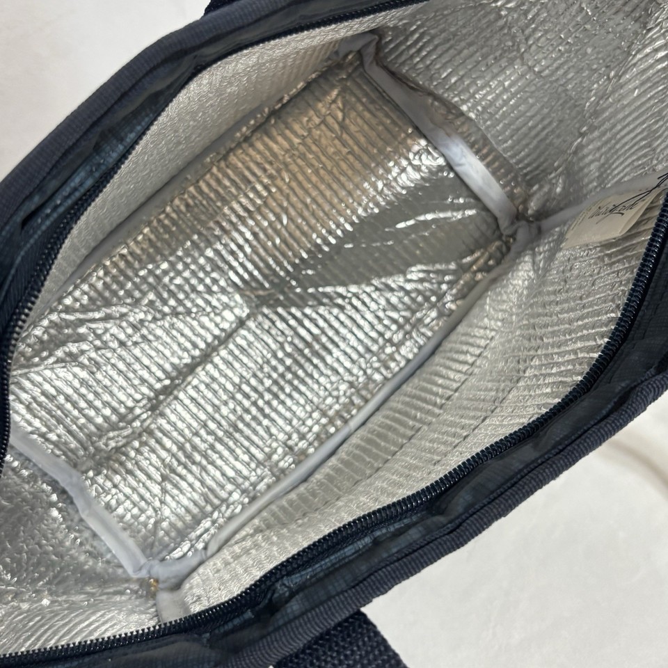 Thirty-One Lunch Break Thermal Insulated Lunch Bag Tote Blue Crosshatch ...