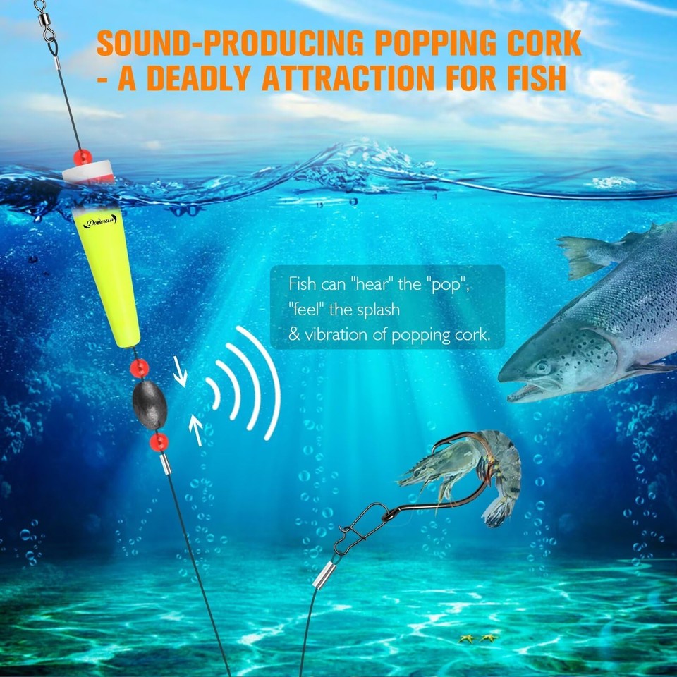 Popping Cork Float Rig Weighted Fishing Bobbers Floats Fishing Corks ...