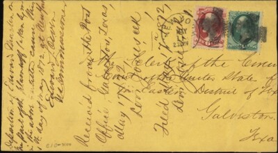 U.S., 1872. New York Foreign Mail RE-S2,147-48, New York - Galveston ...