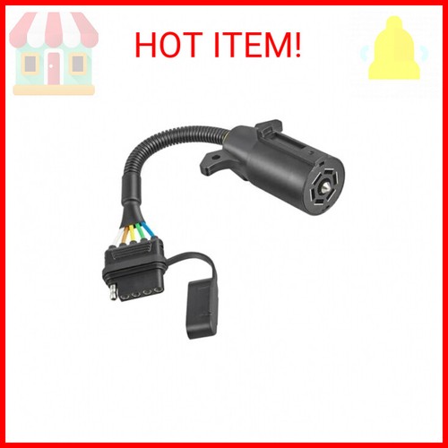 Oyviny 7 Pin to 5 Pin Trailer Adapter 7 Way Round to 5 Way Flat Trailer ...