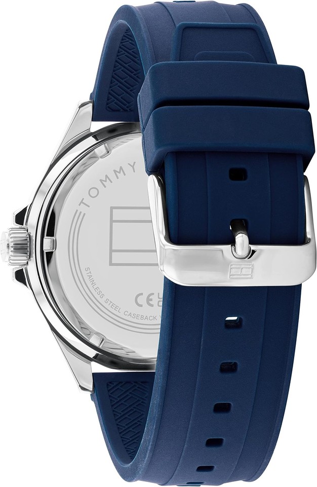 Tommy Hilfiger Men's Logan Stainless Steel Aluminum Navy Dial Silicone ...