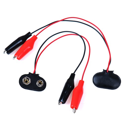 5Pcs 9V Battery Clip Power Cable Testing Line Adapter to Alligator Clip ...