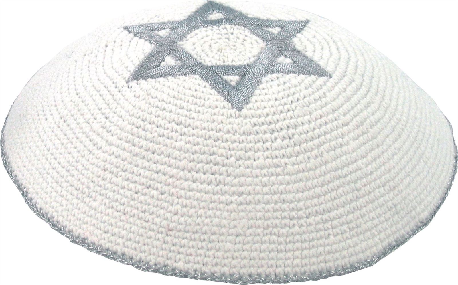 Gray Star of David Knitted Kippah Yarmulke Tribal Jewish Yamaka Kippa ...