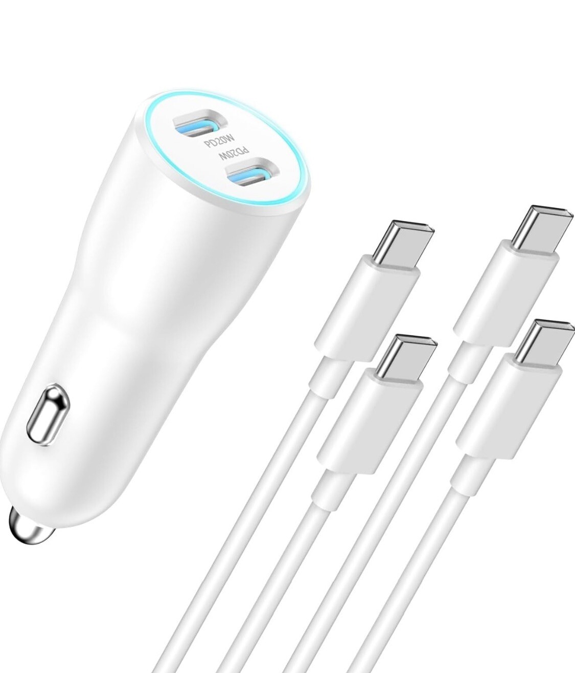 New USB C Car Charger Adapter, 40W Dual USB C Car Charger with 2 Pack ...
