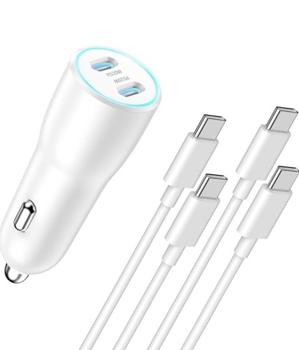 New USB C Car Charger Adapter, 40W Dual USB C Car Charger with 2 Pack ...