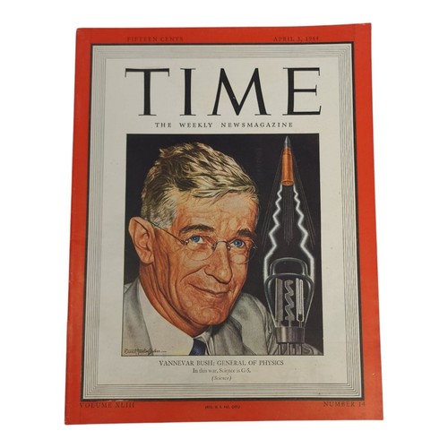 Vintage April 3 1944 Time Magazine Vannevar Bush Cover General Of ...