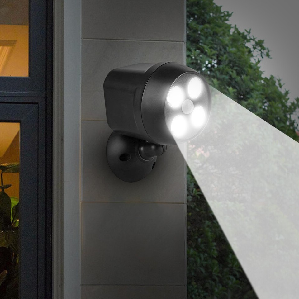 2PCS Motion Sensored Battery Powered LED Security Flood Light with PIR ...