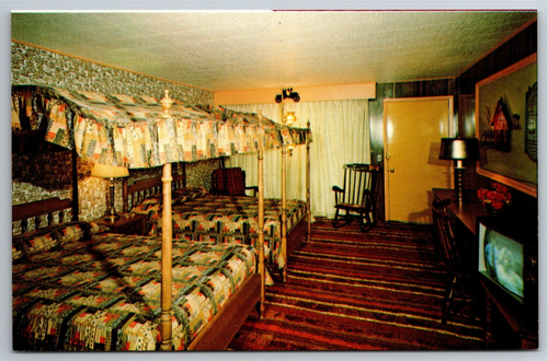 PA, Gouldsboro, Kelley's Motor Coach Inn, Interior Bedroom, Vintage ...