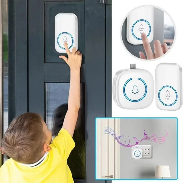 Wireless Door Bells Waterproof 1000ft Long Range Plug in Home Cordless ...