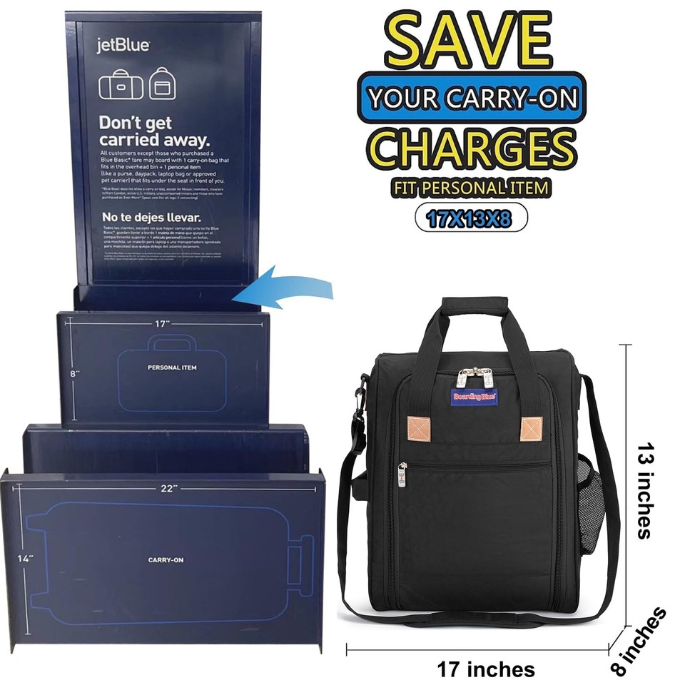 JetBlus Personal Item Duffel Bag 17x13x8 Fits Spirit JetBlue Frontier ...
