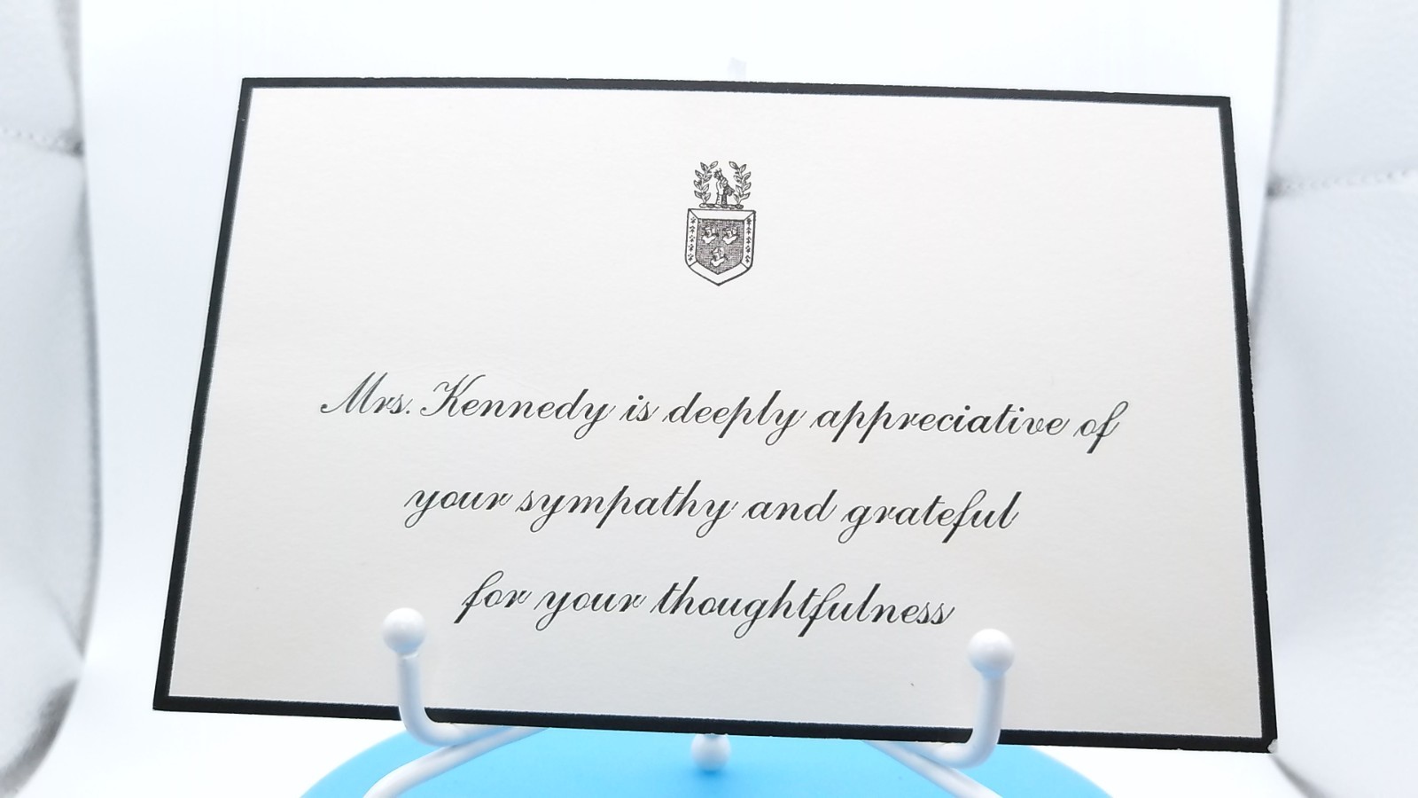1963 JFK Assassination Condolence Cards - Jackie Kennedy & LBJ Autopen ...