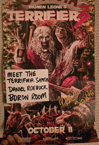 terrifier 3 signed horror movie film poster 2024 rare autographed art ...