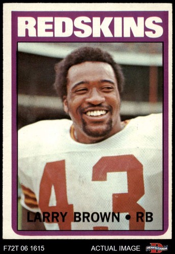 1972 Topps #95 Larry Brown Redskins TCU 4 - VG/EX | eBay