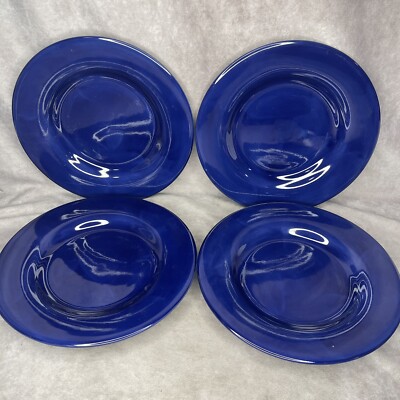HD DESIGNS (4) Round Dinner Plates 11 COBALT BLUE Kroger Tabletops | eBay