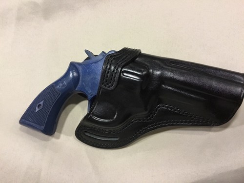 Leather CROSS DRAW Holster - S&W N Frame Revolver 4" Barrel (# 7744 BLK ...