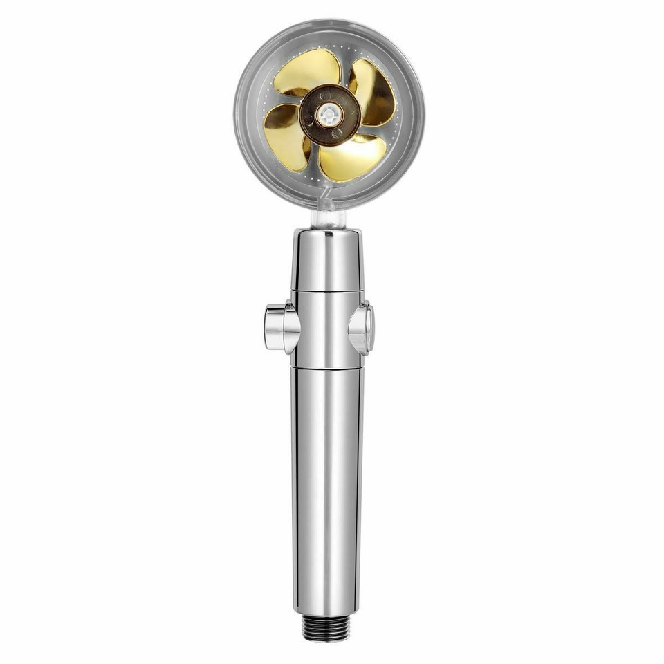 High Pressure Shower Head Adjustable 360°Rotation Turbine Water Saving ...
