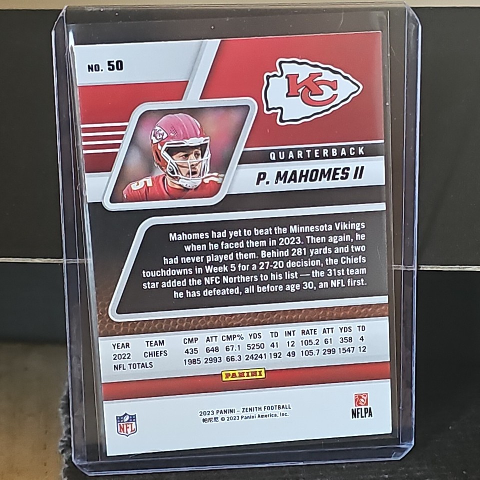 2023 Zenith Patrick Mahomes II Red Zone #50 Kansas City Chiefs | eBay