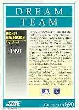 1991 Score #890 Rickey Henderson DT - NM-MT | eBay